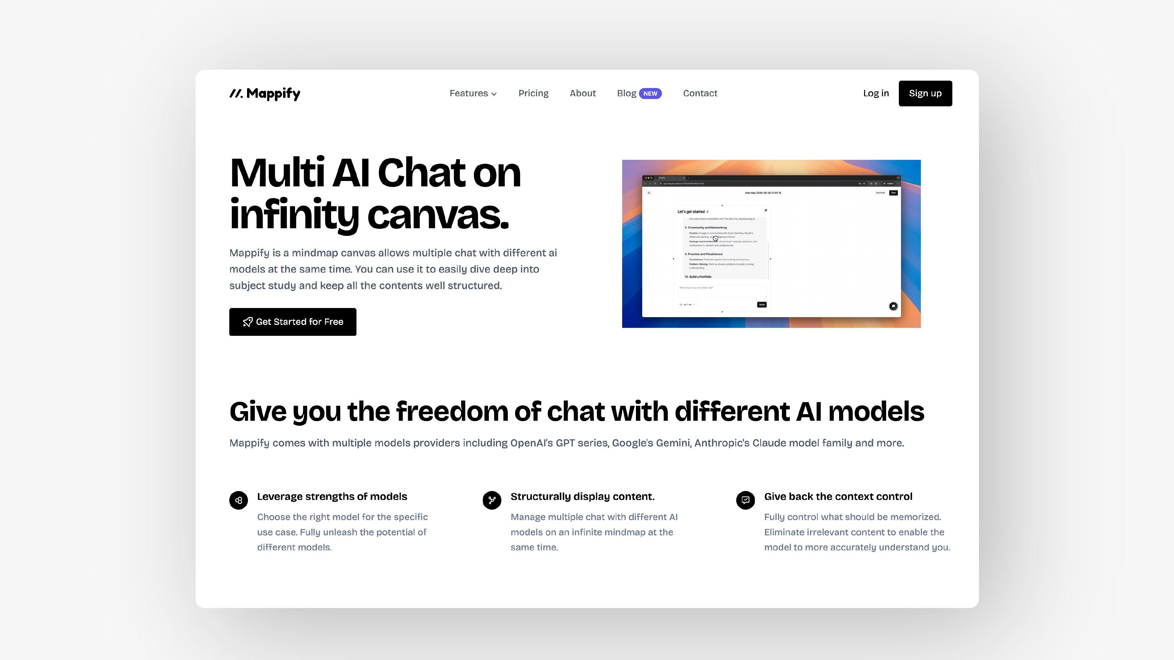 Mappify - Non-linear ai chat on infinite mindmap canvas